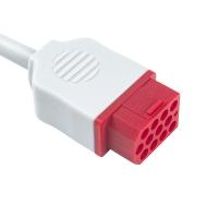 China Bionet New Model BM3 BM5 ECG Cables and Leadwires Snap ECG Cable 3 Lead IEC 12 pin Connector for sale