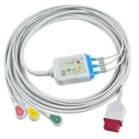China Bionet New Model BM3 BM5 ECG Cables and Leadwires Snap ECG Cable 3 Lead IEC 12 pin Connector for sale