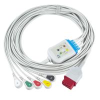 China Bionet New BM3 BM5 BM7 5 Lead ECG Cables and Leadwires Snap ECG Cable IEC 12 pin for sale