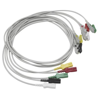 China LL ECG Leadwires 5 Lead Snap Grabber Type Dual Pin AAMI 6PIN Bionet Datex S-iemens GE-Hellige Kontron for sale