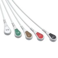 China Fukuda Denshi Compatible Direct-Connect ECG Cable and leadwires - CI-700E-5 5Lead AHA Snap for sale