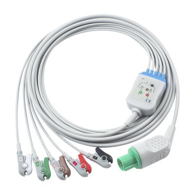 China Hellige Compatible Direct-Connect ECG Cable and leadwires 5Lead AHA Grabber for sale
