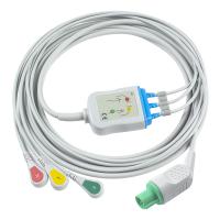 China Hellige Compatible Direct-Connect ECG Cable and leadwires for 3Lead IEC Snap for sale