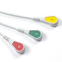 China Hellige Compatible Direct-Connect ECG Cable and leadwires for 3Lead IEC Snap for sale