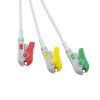 China GE Healthcare Vivid Compatible Direct-Connect ECG Cable and leadwires for 3Lead IEC Grabber for sale