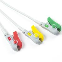 China GE Healthcare Vivid Compatible Direct-Connect ECG Cable and leadwires for 3Lead IEC Grabber for sale