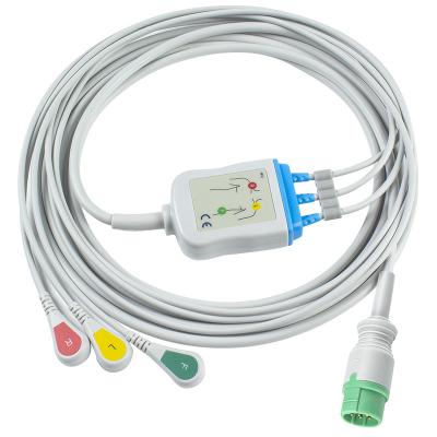 China For Schiller Compatible Ecg Cables And Leadwires Direct Connect 3 Lead Iec Snap for sale