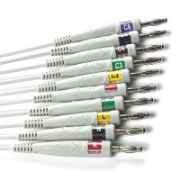 China Mortara 60-00180-01 60-00181-01 Q-Stress EKG Cable And Leadwires 12 Pin IEC Banana 4.0 for sale