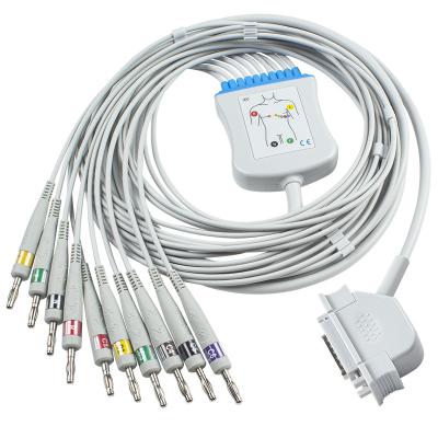 China GE Hellige ECG Cable For Cardiosys Monitor EK36 EK403 EK4 EK413 EK43 EK512 EK53 EKG IEC Banana 4.0 Connector for sale