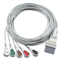 China Schiller ECG Cables and Leadwires 7pin Connector ECG Cable 5 Lead IEC snap grabber for sale