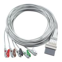 China Schiller ECG Cables and Leadwires 7pin Connector ECG Cable 5 Lead IEC snap grabber for sale