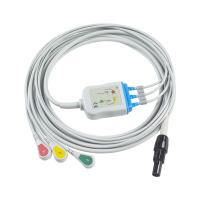 China Welch allyn Propaq LT ECG Cables and Leadwires Patient cable 3 Lead ECG Leadwire 008-0879-00 IEC Snap for sale