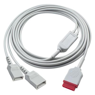 China GE IBP Adapter Cable 2016997-003 2016997-004 11pin to Dual Utah Connector Transducer Extension Cable for sale