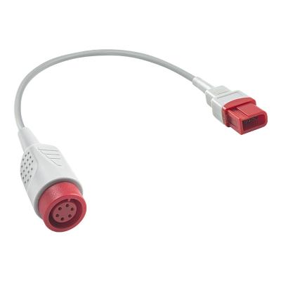 China Spacelabs Rectangular 10Pin To Round 6Pin IBP Adapter Cable IBP Extension Cable 0.3 Meter for sale