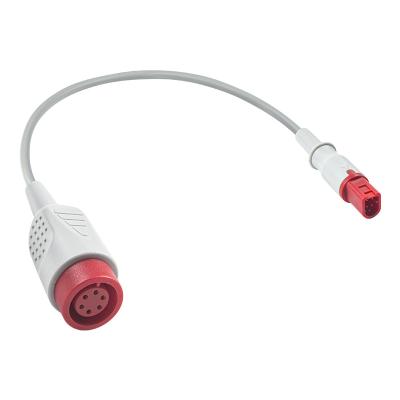 China Mindray 5Pin to 6pin Transducer IBP Adapter Cable TPU IBP Extension Cable 0.3Meter for sale