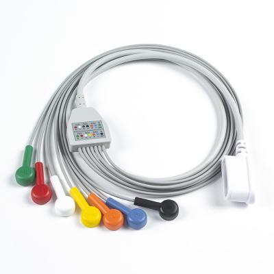China Leadwire Set 7 Leadwire ECG GE SEER 1000 3Channel IEC Snap Compatible For GE SEER 1000 for sale