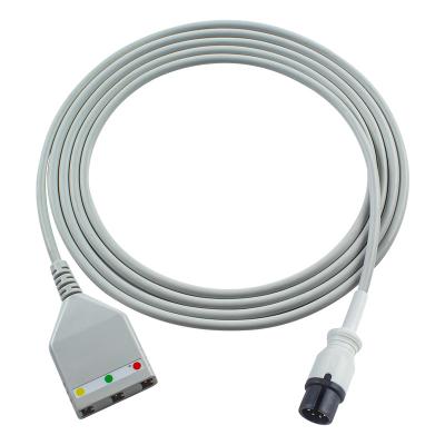 China AAMI 6Pin ECG Trunk Cable Edan LL Style 3lead Cable 1.30M for sale
