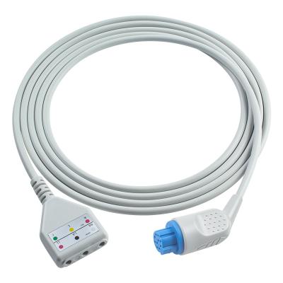 China Datex ECG Trunk Cable S&W Din Style 3lead Cable 1.30M for sale