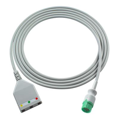 China Kontron ECG Trunk Cable LLstyle 3lead Cable 1.30M for sale