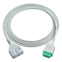 China GE ECG Trunk Cable Din Style 3lead Leadwires Cable 1.30M for sale