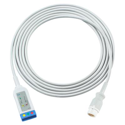 China PH ECG Trunk Cable EDG Style 3lead Leadwires Cable 1.30M-43100A for sale