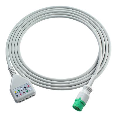 China Biolight 12pin ECG Trunk Adapter Cable ECG Cable Din Style M7000 M8000A M8500 M9500 ECG Extension cables for sale