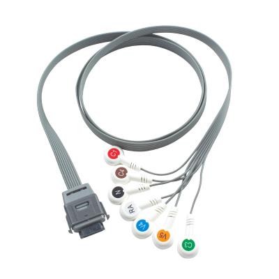 China 7Lead ECG Holter Cable TPU Material IEC Snap Compatible for Edan Biomedical Instrument for sale