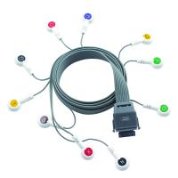 China Grey 10 Lead ECG Holter Cable Compatible for Edan Biomedical Instrument IEC Snap for sale