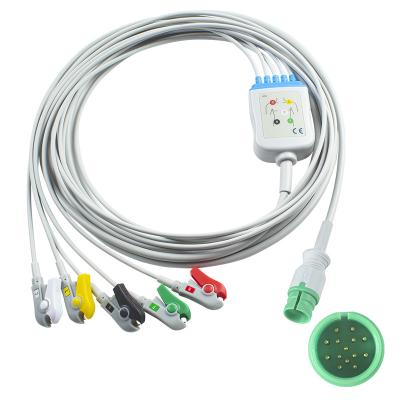 China For Promed PM-12 Compatible ECG Cables And Leadwires 5 Lead IEC Grabber for sale