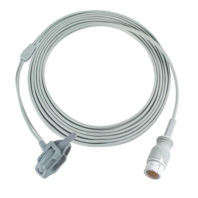 China Grey Compatible Neonate SpO2 Probe for Medetec England SPO2 Sensor 12Pin 3.0M for sale