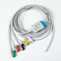 China Semi-finished ECG Cable without Connector 5Lead ECG Grabber IEC 2.5m 5.0 Diameter for sale
