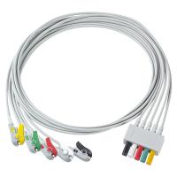 China S-iemens Patient Cable ECG 5 Lead S-iemens IEC Grabber ECG Lead for Adult or Pediatric in Grey for sale