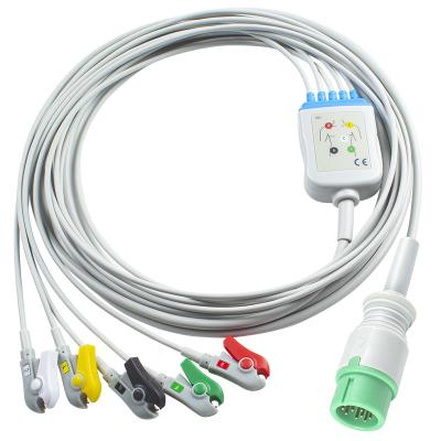 China 5 Lead TPU Direct-Connect ECG Cable Compatible with Comen for sale
