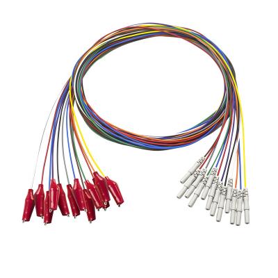 China Din 1.5mm style Grabber with Soft outer shell Alligator Clip EEG Electrodes Plated gold EEG EMG Leadwires Electrode for sale