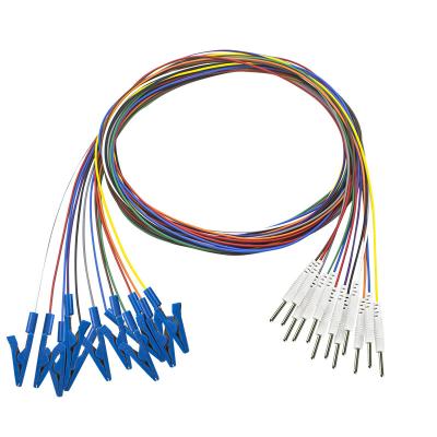 China Din 2.0 plug Grabber EEG Cap Alligator Crocodile Clip Electrodes Plated gold EEG EMG Leadwires Electrode for sale