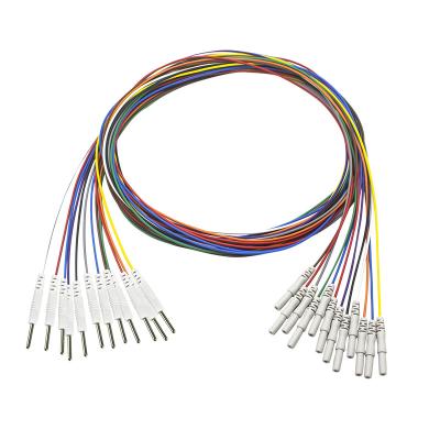 China Din 1.5mm-2.0mm Pin Eeg Needle Electrodes Plated Gold EEG EMG Leadwires Electrode for sale