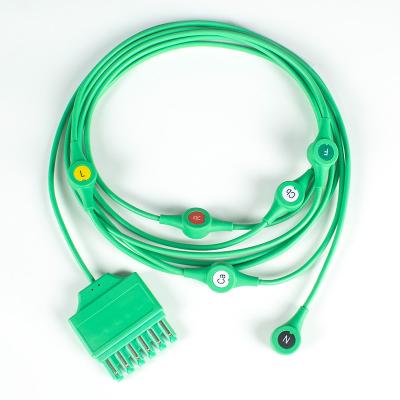China MS14682 ECG Cable Draeger ECG Single Pin Monolead 6Lead Leadwires IEC Snap for sale