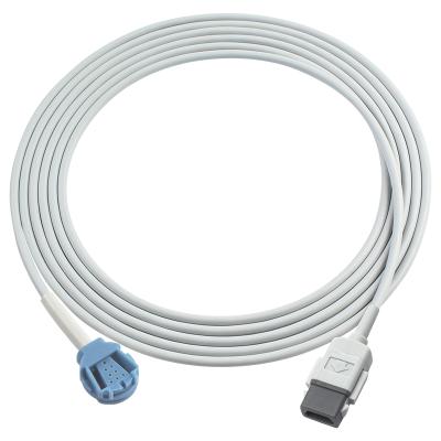 China GE Datex Ohmeda OXY-MC3 SpO2 Sensor Cable 9-pin Datex TruSat Connector To Datex OxiTip SpO2 Adapter Extension Cable TruSat TD for sale