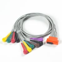 China Compatible Cardioline TouchECG HD+ 10 Lead Holter ECG Cable with TPU Material and IEC Color Coding for sale