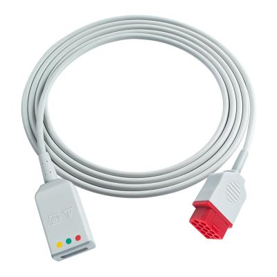 China Bionet 12Pin BM3 BM5 3 5Lead ECG Trunk Adapter Cable Euro Style with Drager ECG Extension Cables for sale