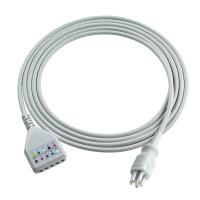China Omron > Colin 6Pin Connector 3 5Lead ECG Trunk Adapter Cable MC039-55 ECG Extension Cables Din Style for sale