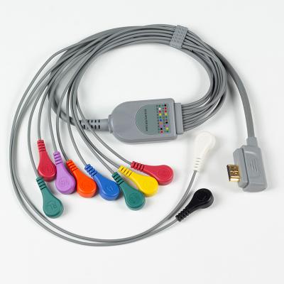 China Compatible 10 Lead LEPU Creative TH12 ECG EKG Holter Cables Holter ECG EKG Cable and Leadwires Snap for sale
