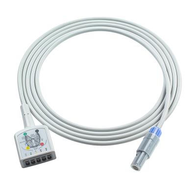 China GE 7Pin Vivid  ECG Trunk Cable Din style 5/3lead Cable 2.5M for sale