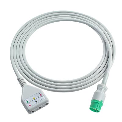 China Mennen Enmove1000 Envoy ECG Trunk Cable Din style 3/5lead Cable 2.5M for sale