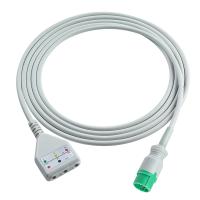 China Mennen Enmove1000 Envoy ECG Trunk Cable Din style 3/5lead Cable 2.5M for sale