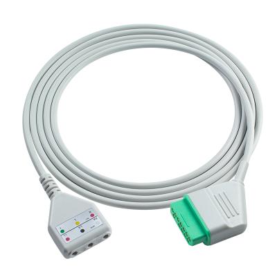 China NihonKohden BSM-2300 ECG Trunk Cable Din style 5/3lead Cable 2.5M for sale