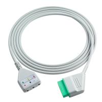 China NihonKohden BSM-2300 ECG Trunk Cable Din style 5/3lead Cable 2.5M for sale