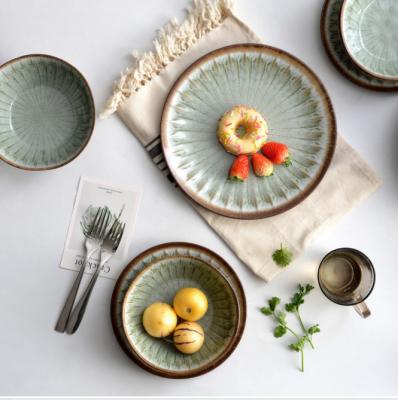 China Party Plates And Bowls 12pc Melamine Dinnerware Set Iso for sale