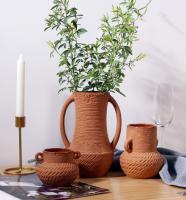 China Wide Mouth Ceramic Tall Floor Vase Thanksgiving Day Gift for sale