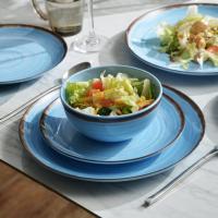 China 4 People PCS 12 Melamine Dinnerware Set Blue Color for sale